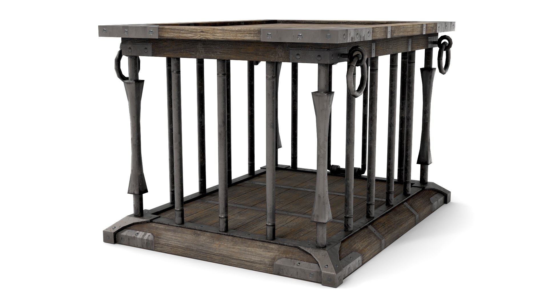 Ancient Wooden Cage Model - TurboSquid 1683060