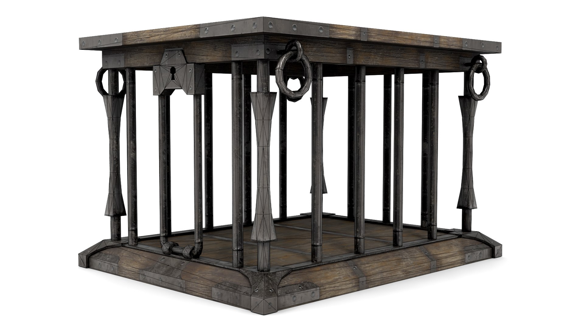 Ancient wooden cage model - TurboSquid 1683060