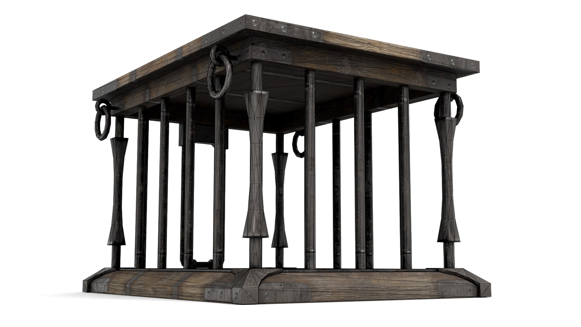 Ancient wooden cage model - TurboSquid 1683060