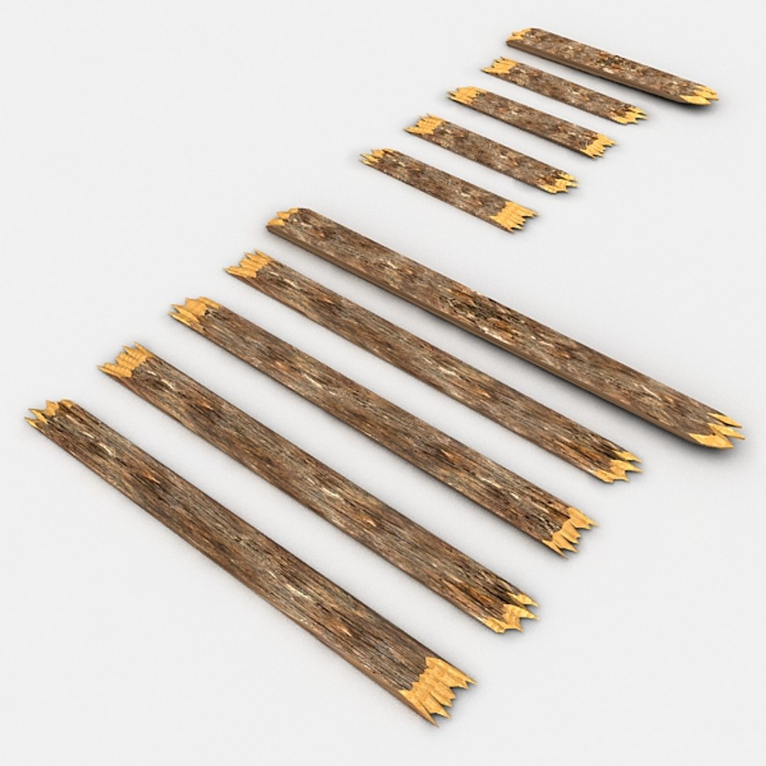 3d Broken Wooden Planks