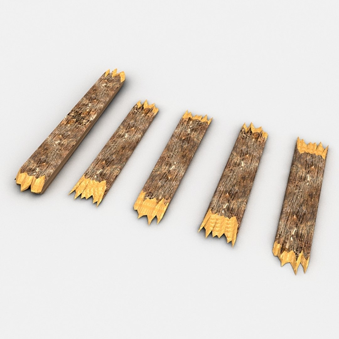 3d Broken Wooden Planks