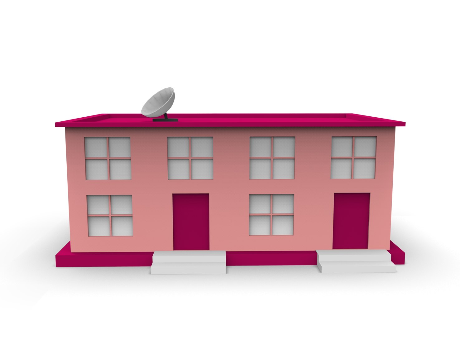 Set Of Cartoon Buildings 3D - TurboSquid 1728541