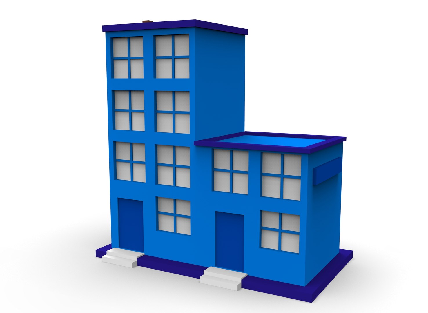 Set Of Cartoon Buildings 3D - TurboSquid 1728541