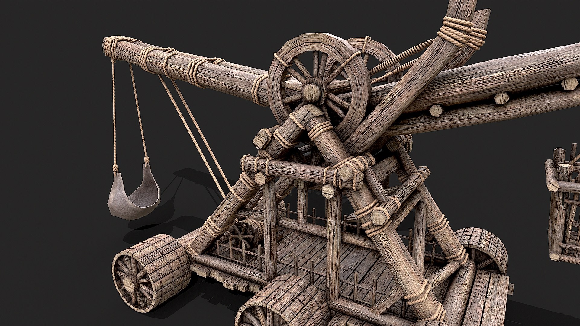 3D Model Medieval Siege Catapult Trebuchet - TurboSquid 2359949