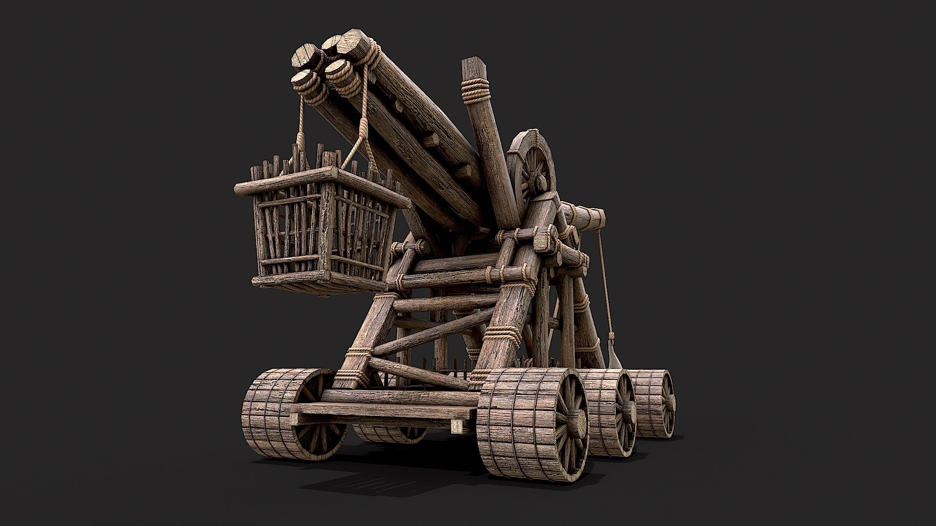 3D Model Medieval Siege Catapult Trebuchet - TurboSquid 2359949