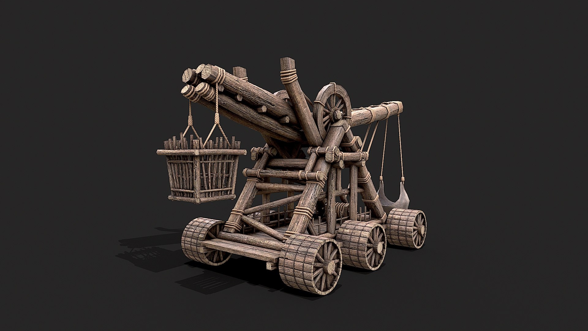 3D Model Medieval Siege Catapult Trebuchet - TurboSquid 2359949