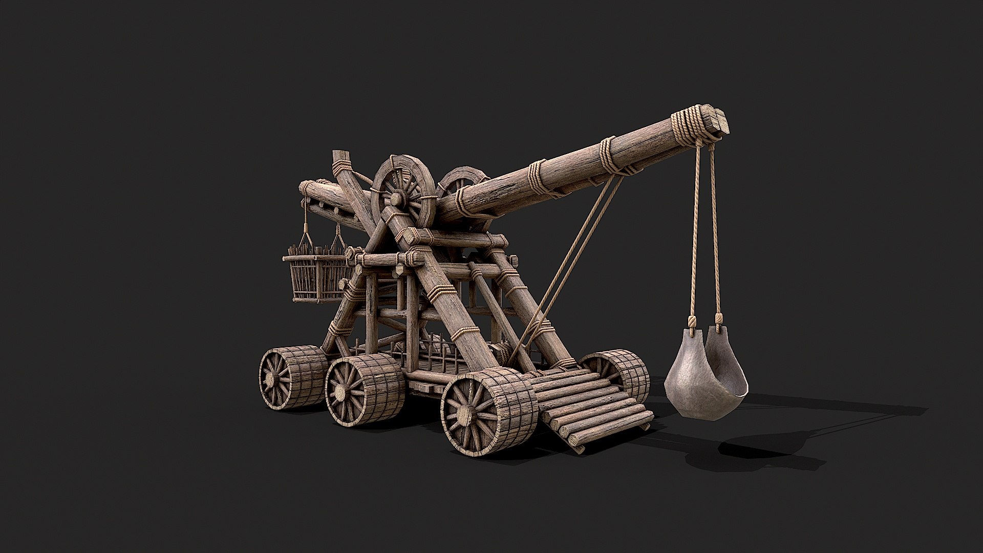 3D Model Medieval Siege Catapult Trebuchet - TurboSquid 2359949