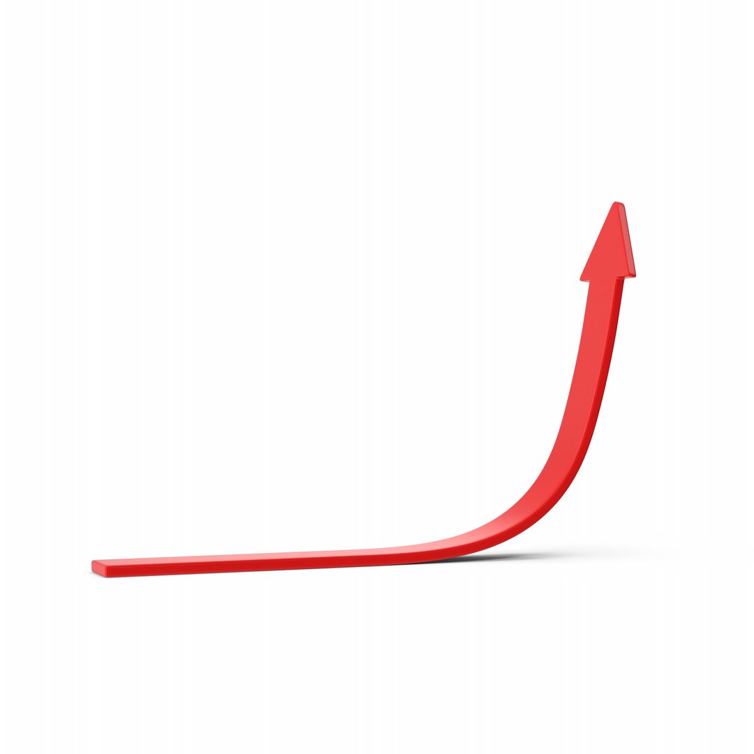 3D Rising Red Arrow - TurboSquid 2210104