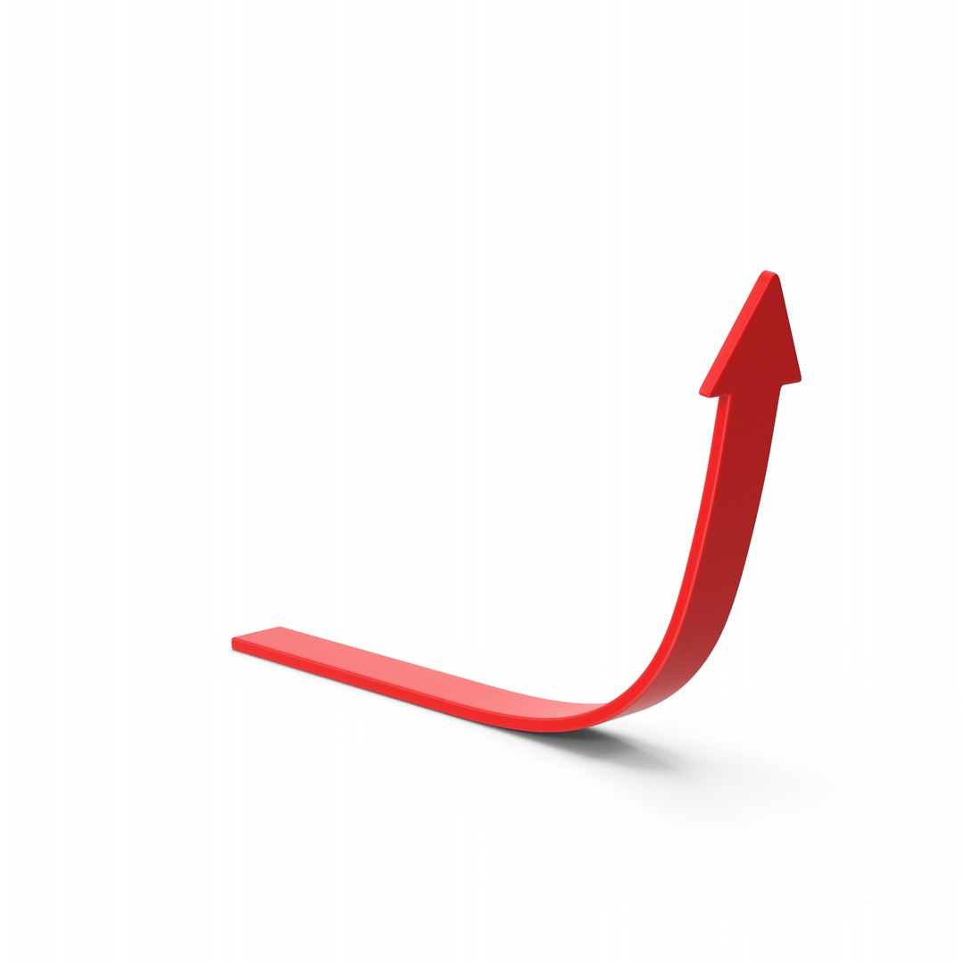 3D Rising Red Arrow - TurboSquid 2210104