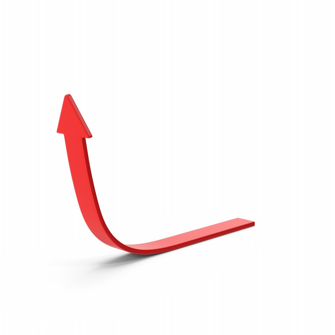 3D Rising Red Arrow - TurboSquid 2210104