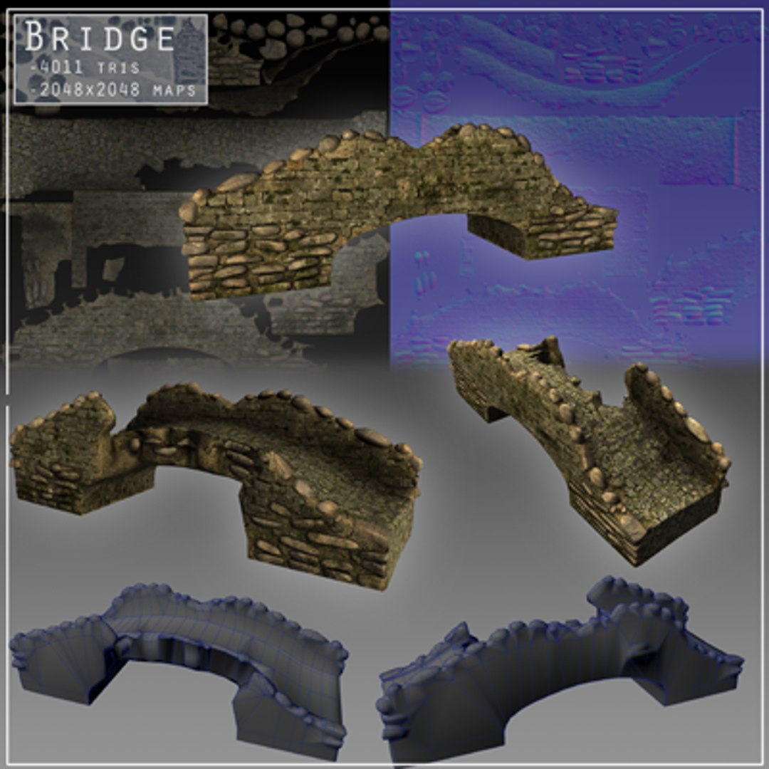 Stone Bridge 3d Model