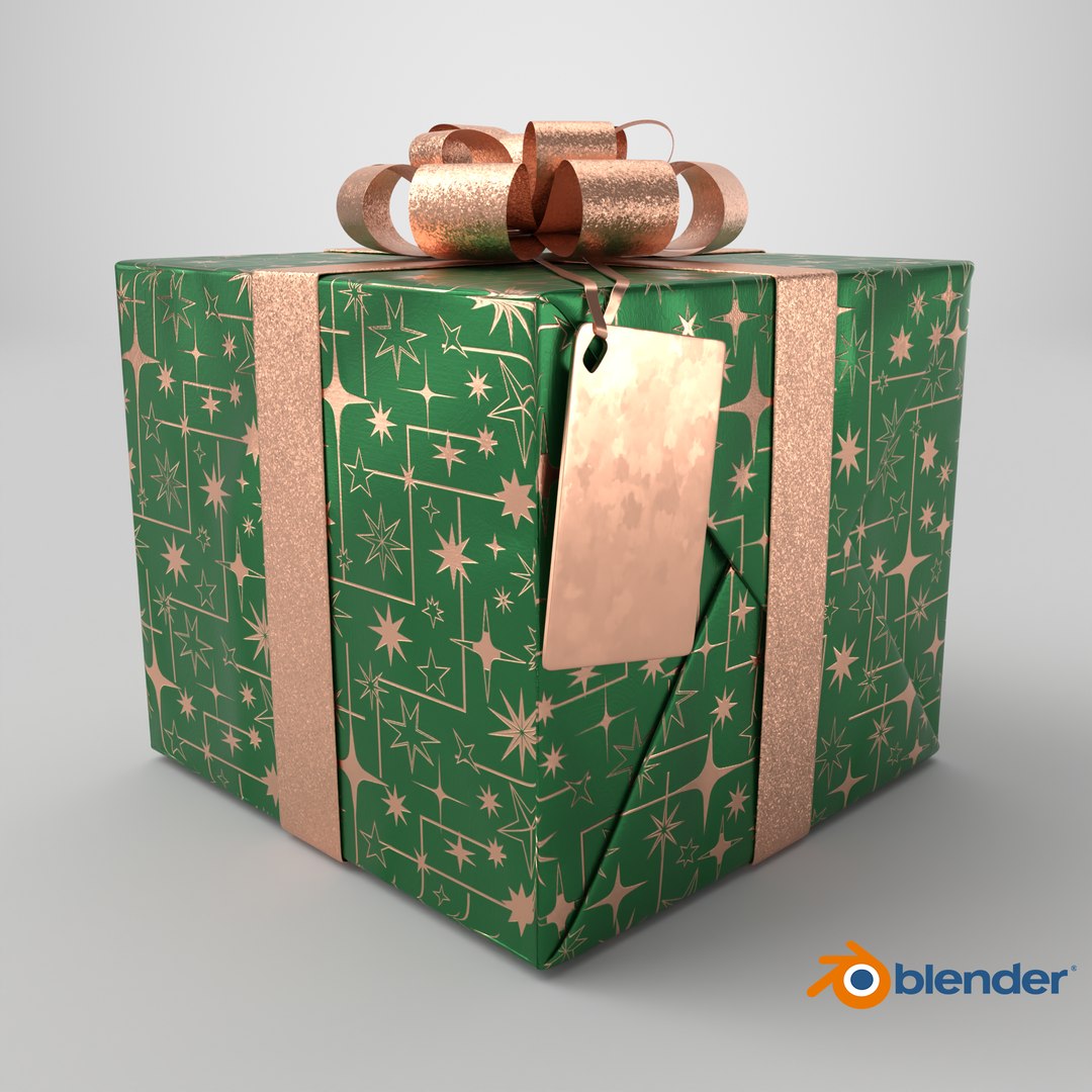 3D Gift Box Label Green - TurboSquid 2516461