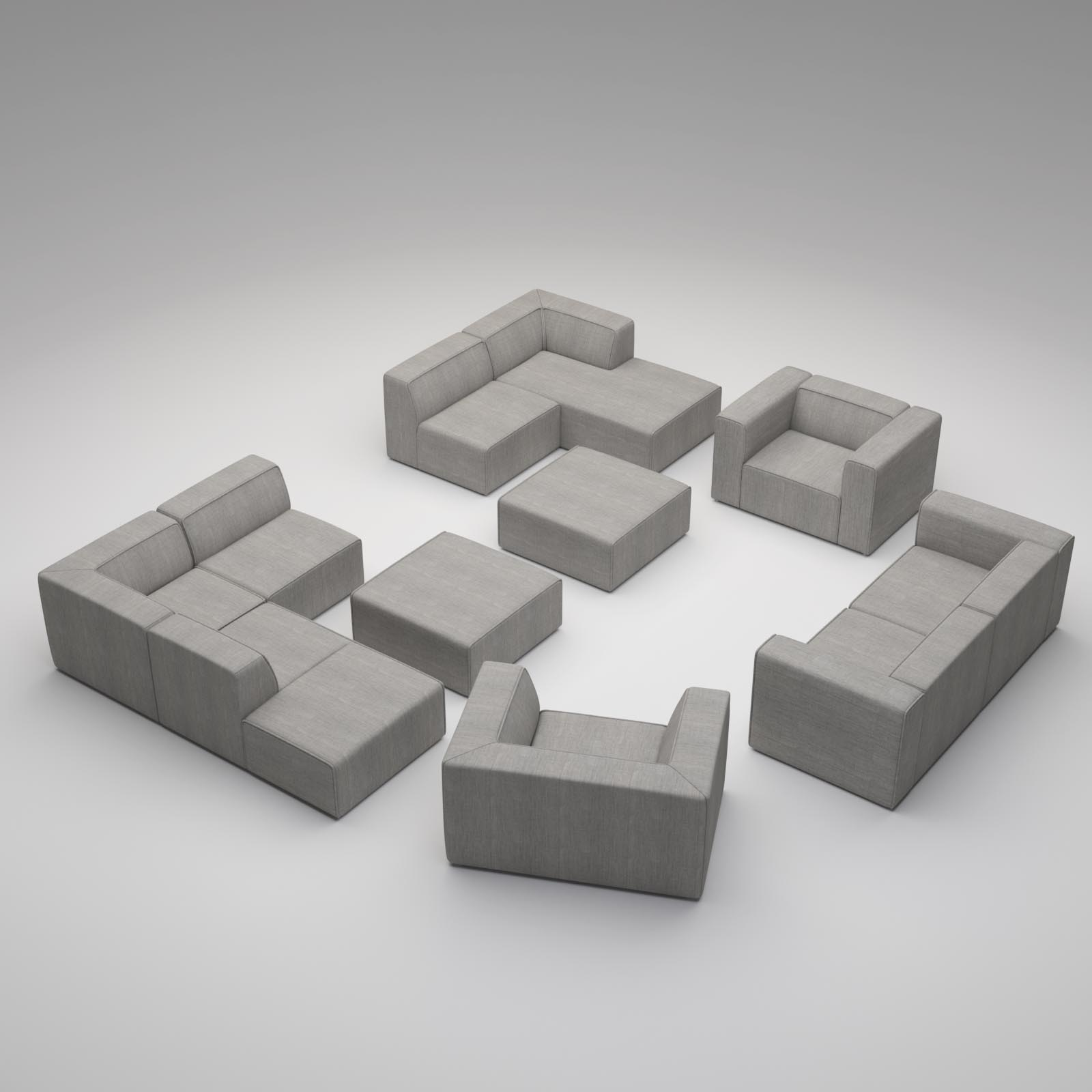3d boconcept carmo based sectional sofa