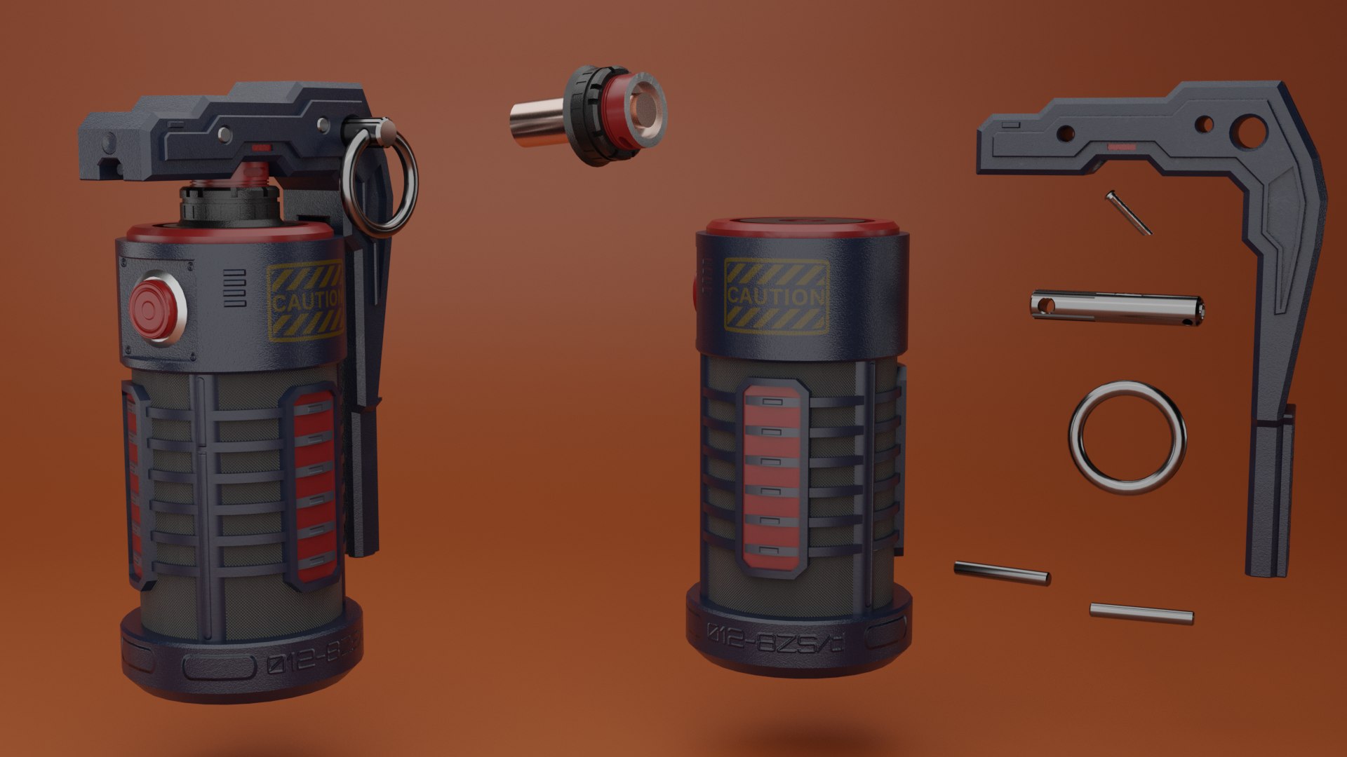 3D Sci Fi Grenade Model - TurboSquid 1601497