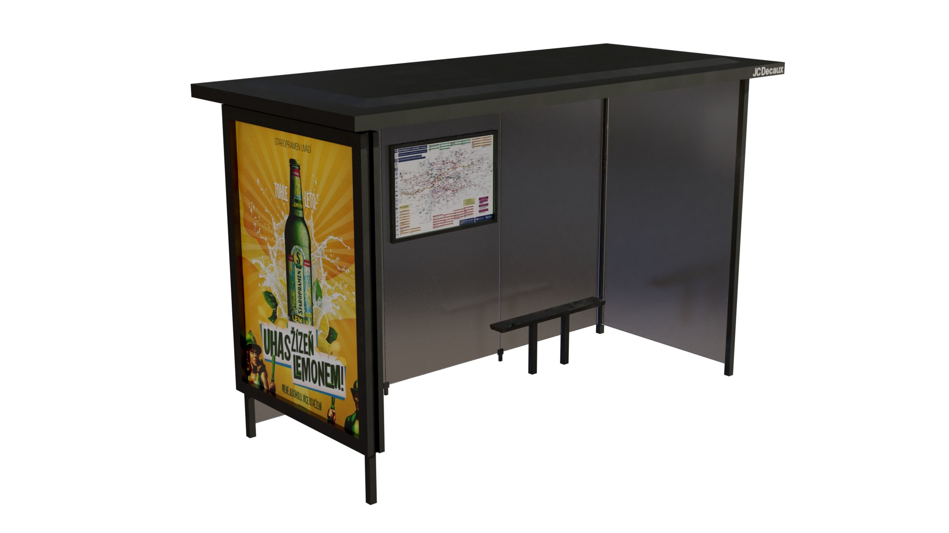 3D Low Poly Realistic Bus Stop - TurboSquid 1793705