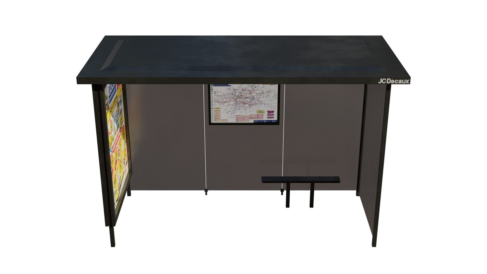 3D Low Poly Realistic Bus Stop - TurboSquid 1793705