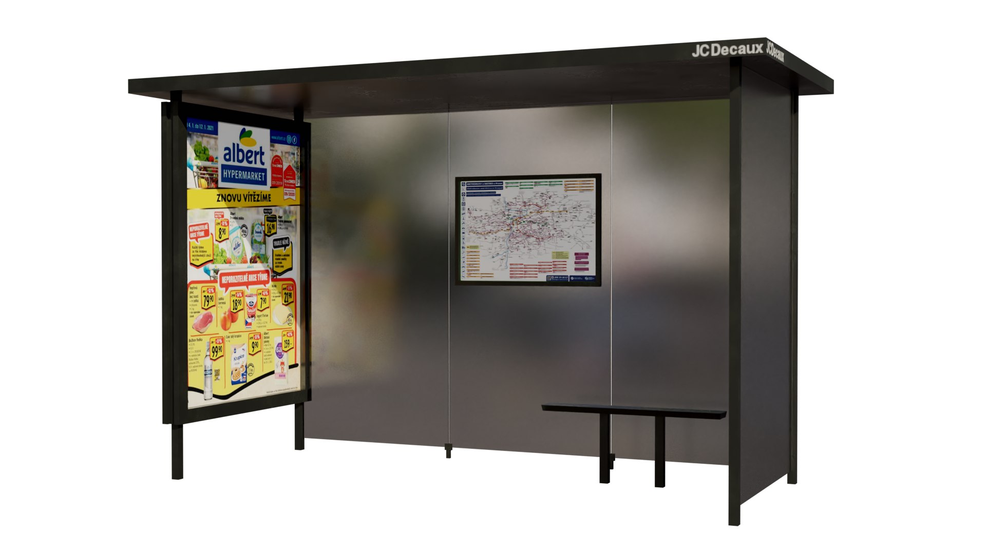 3D Low Poly Realistic Bus Stop - TurboSquid 1793705