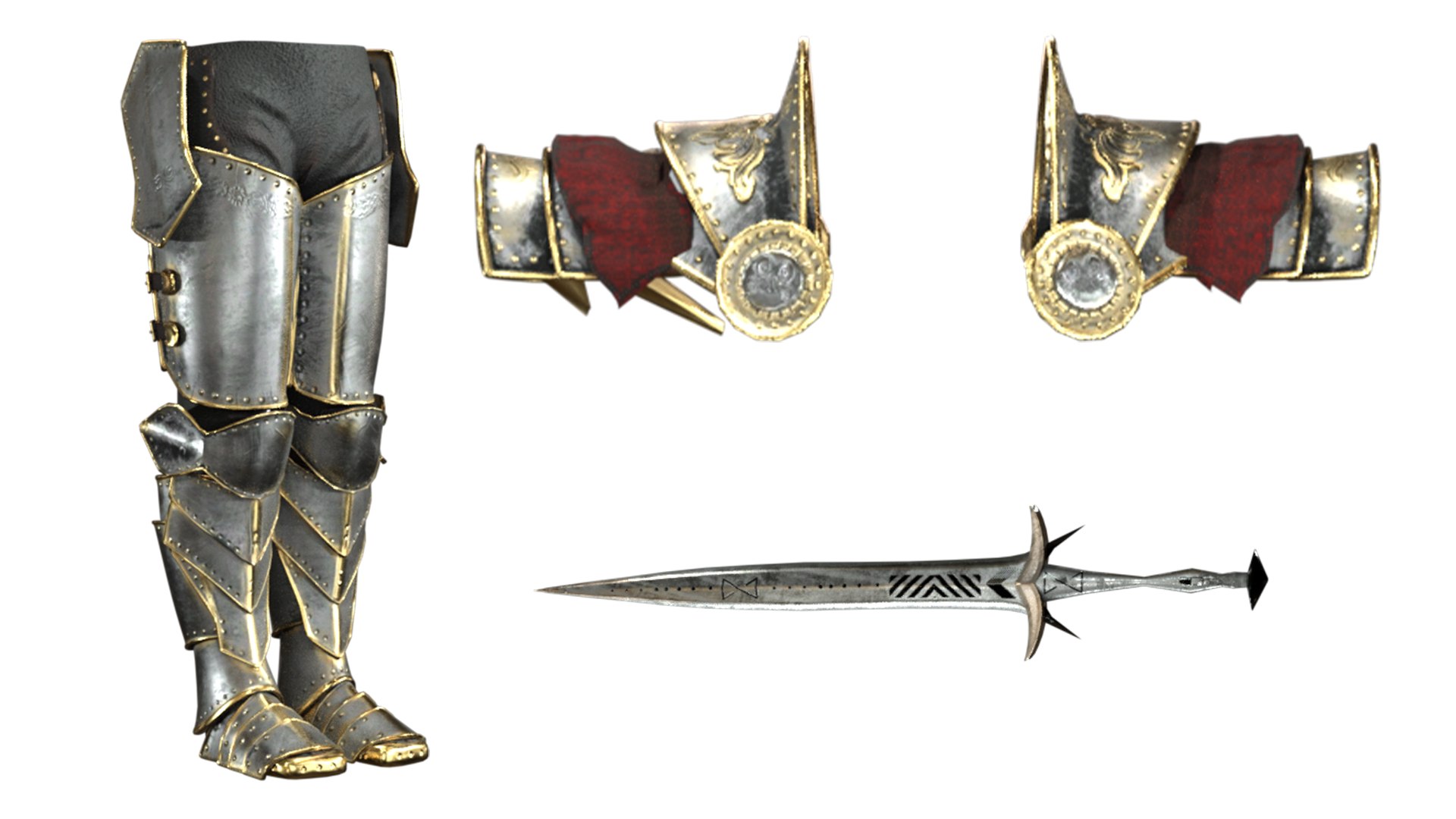 Realistic Rigged Warrior Medieval Knight Plate Armor Character 3D Model ...