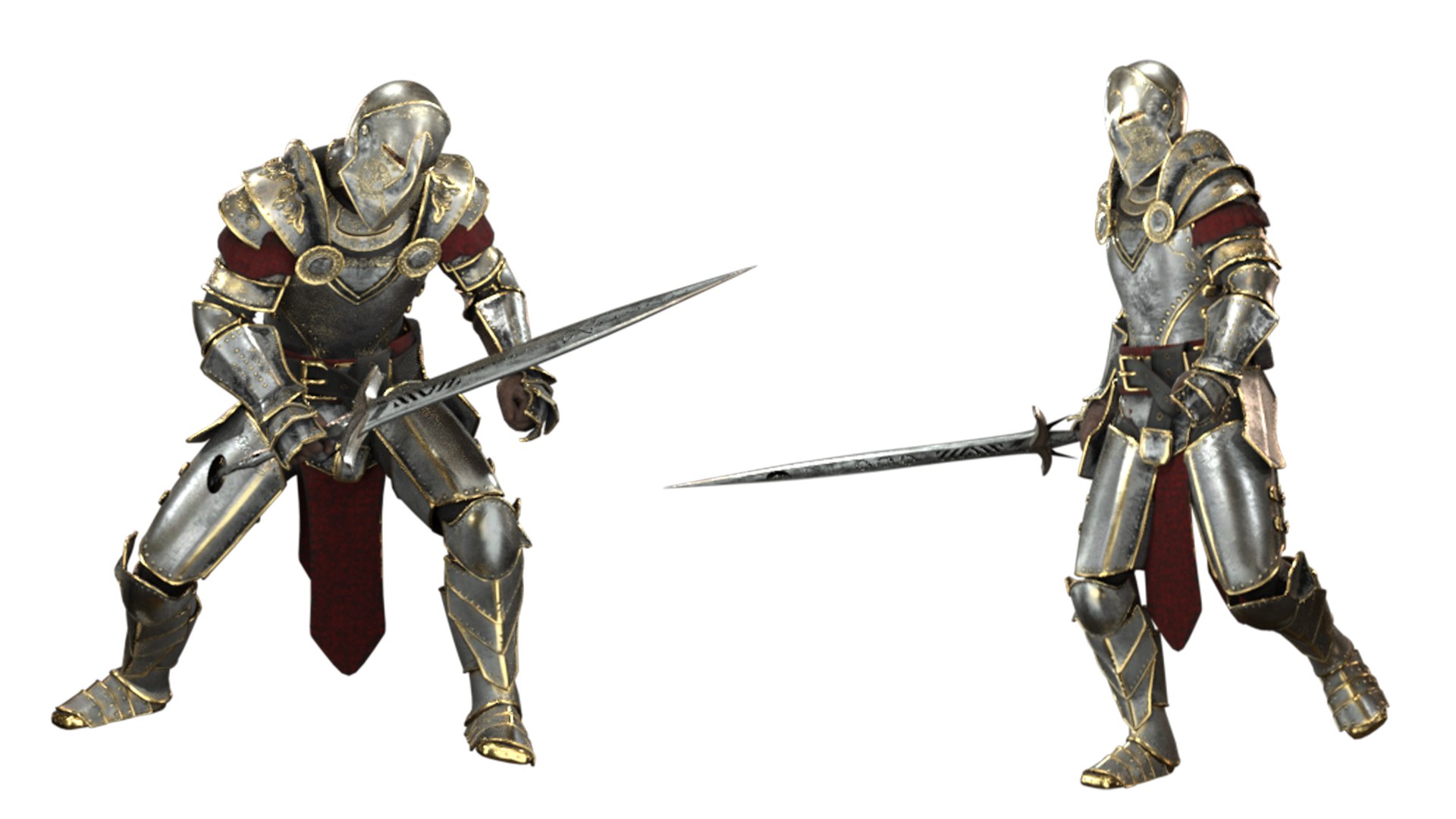 Realistic Rigged Warrior Medieval Knight Plate Armor Character 3D Model ...