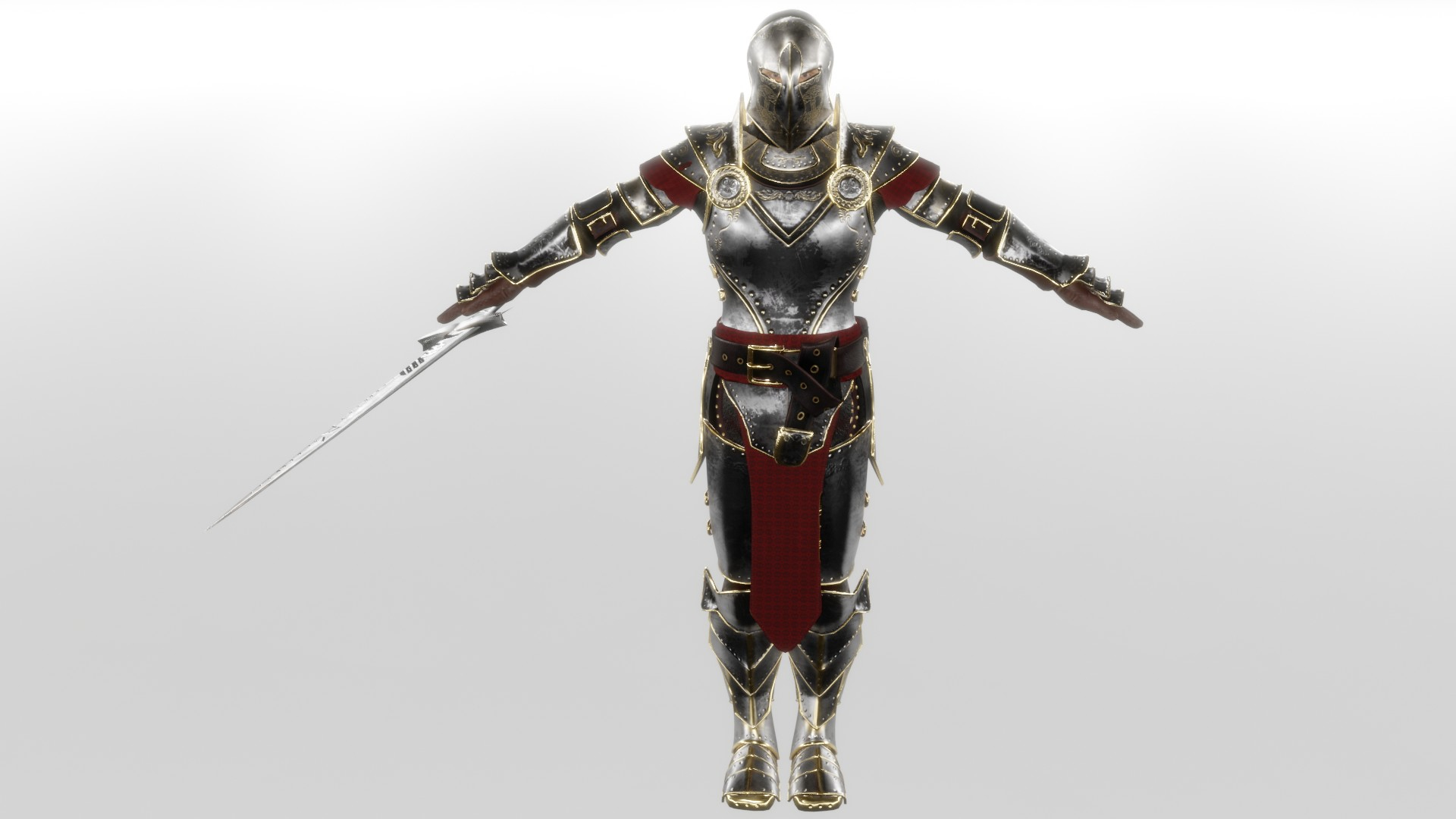 Realistic Rigged Warrior Medieval Knight Plate Armor Character 3D Model ...