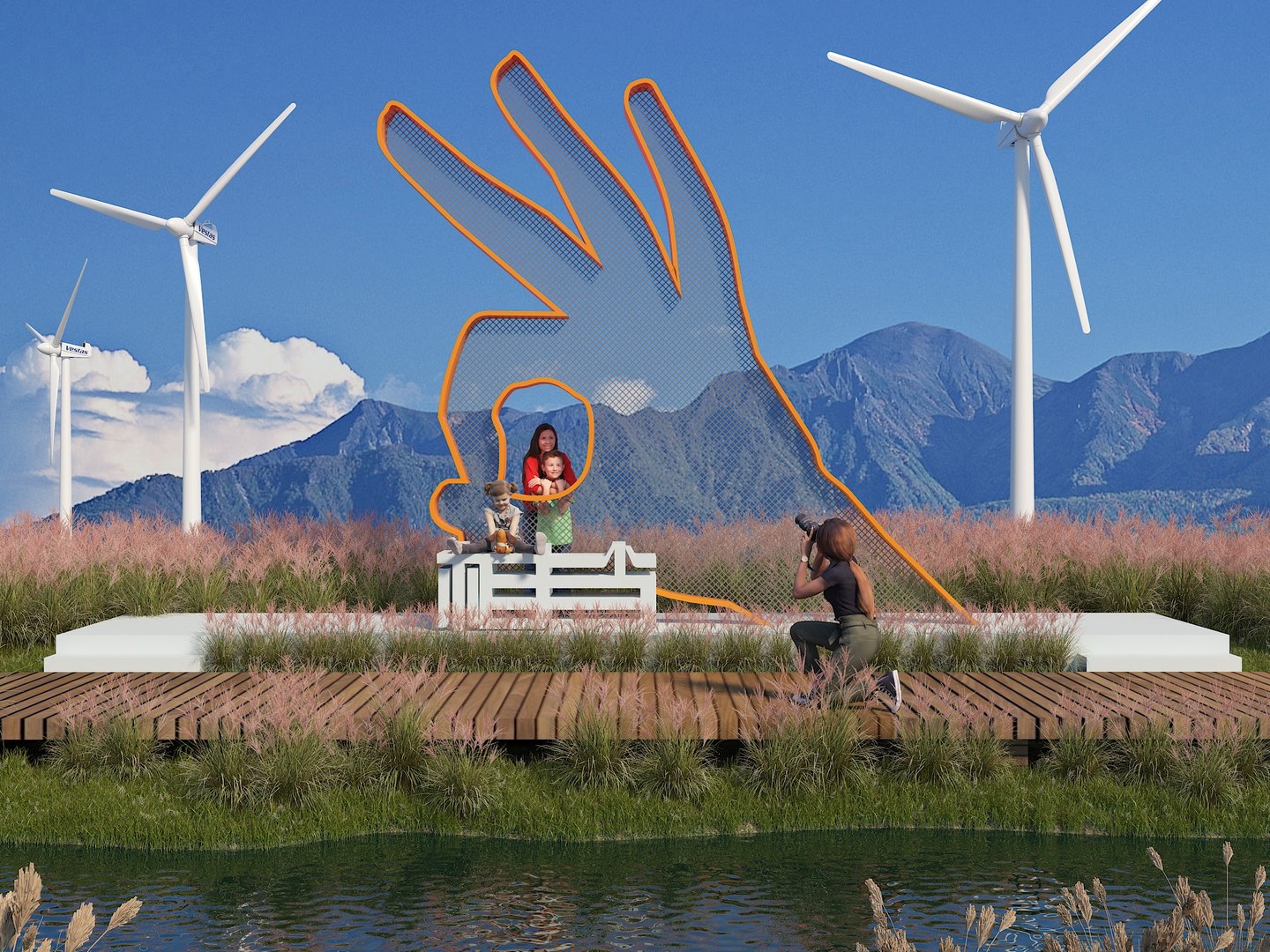 OK Gesture Sculptures Windmill Rural Tourism 3D - TurboSquid 2162496