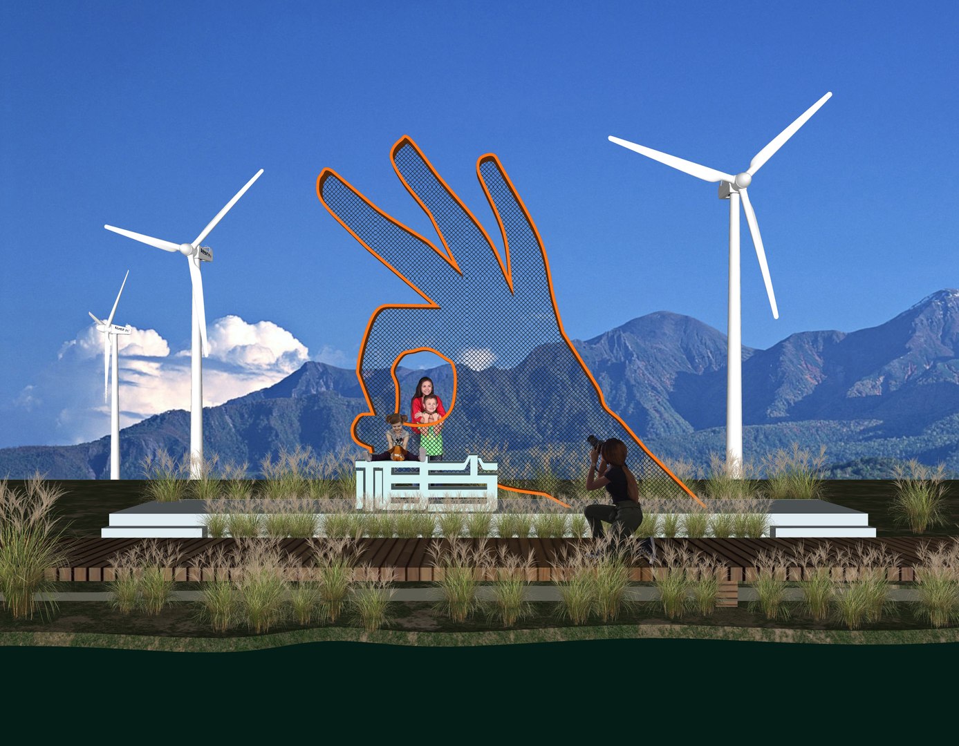 OK Gesture Sculptures Windmill Rural Tourism 3D - TurboSquid 2162496