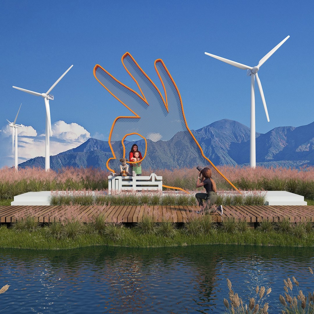 OK Gesture Sculptures Windmill Rural Tourism 3D - TurboSquid 2162496