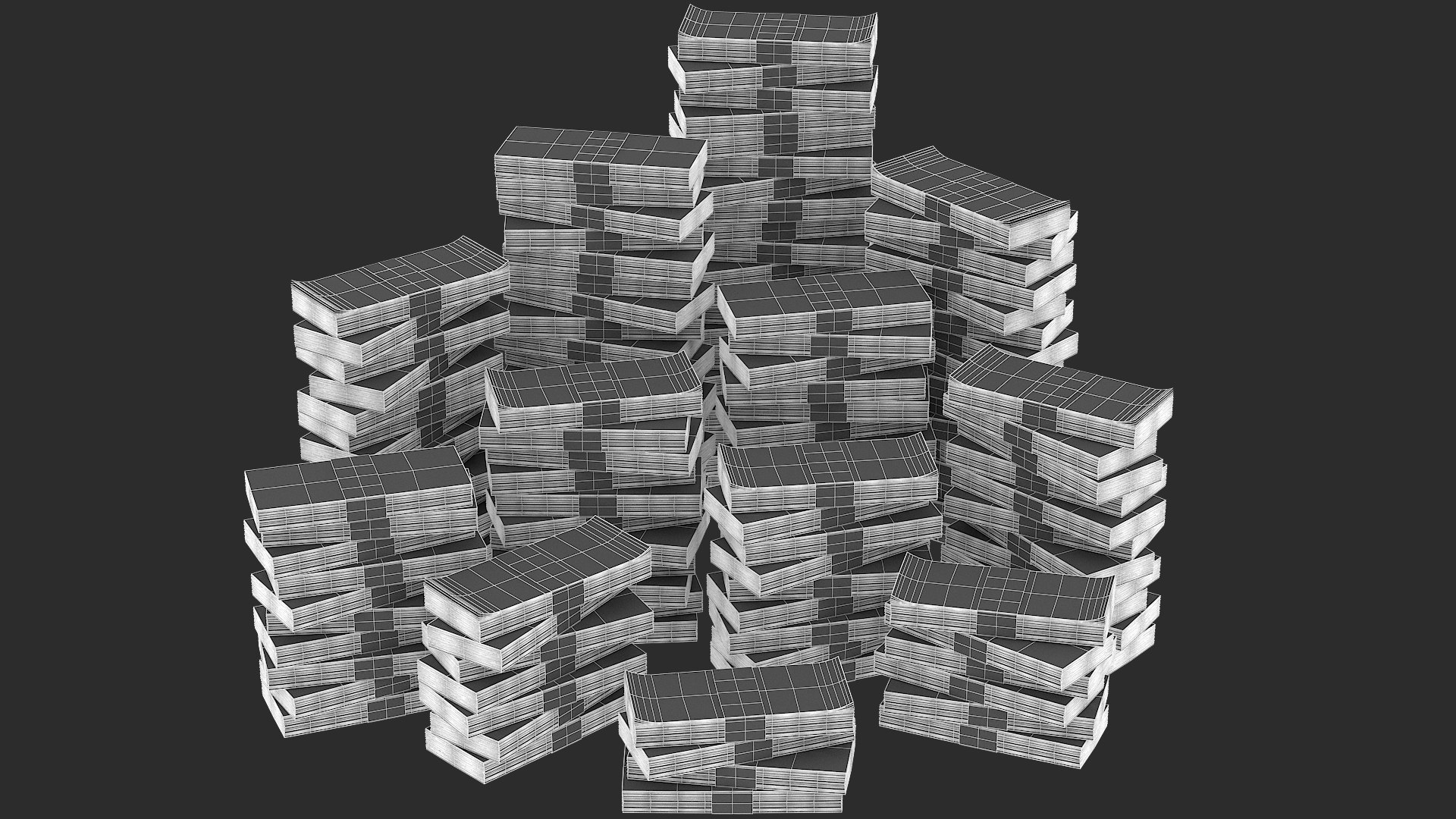 1 Dollar Bill Grouped Stacks 3D model - TurboSquid 1972265