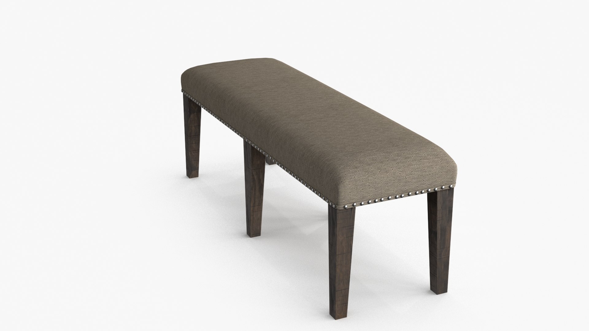 Backless Upholstered Dining Bench Oak 3D Model - TurboSquid 2128521
