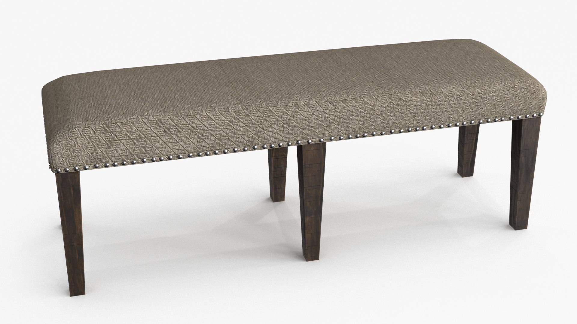 Backless Upholstered Dining Bench Oak 3D Model - TurboSquid 2128521