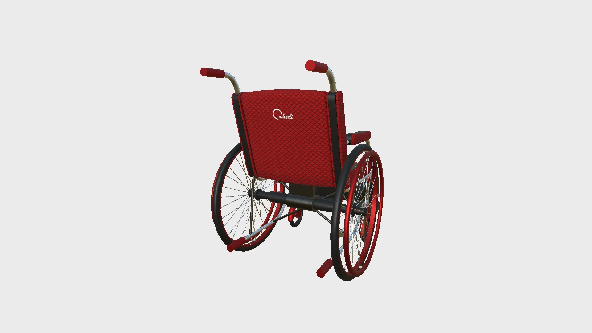 Wheelchair 02 Red - Character Design Accessory Inclusive Model ...