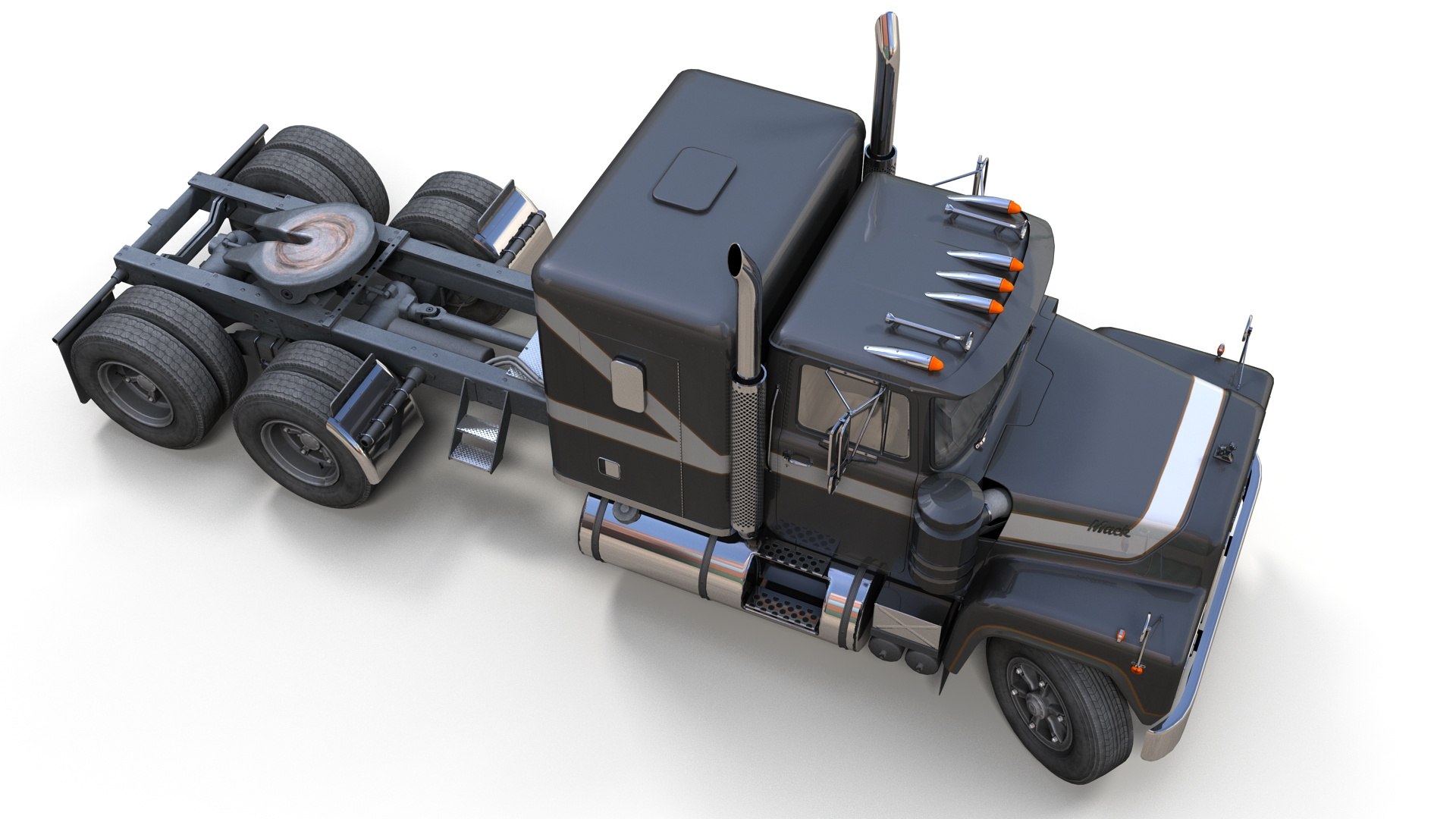 Mack R 1980 PBR 3D model - TurboSquid 1887913