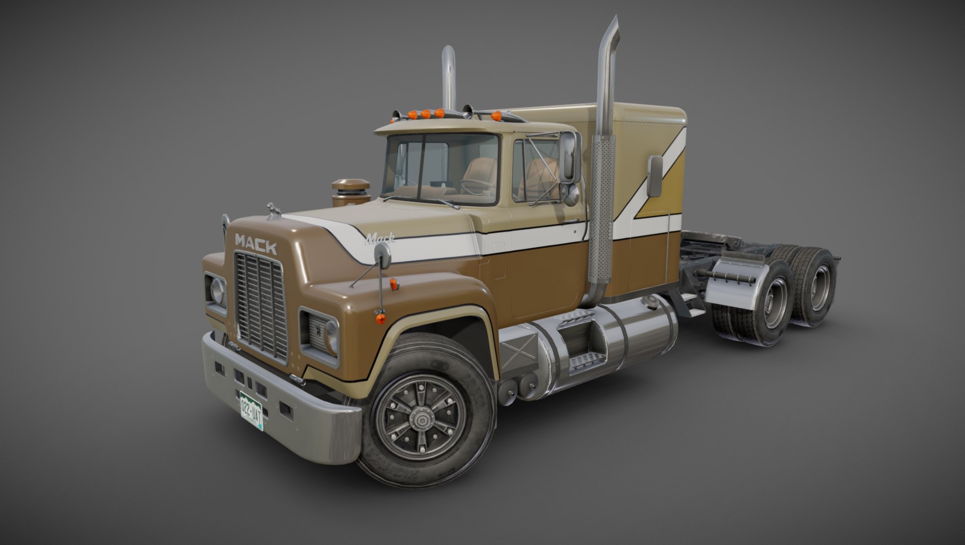 Mack R 1980 PBR 3D model - TurboSquid 1887913