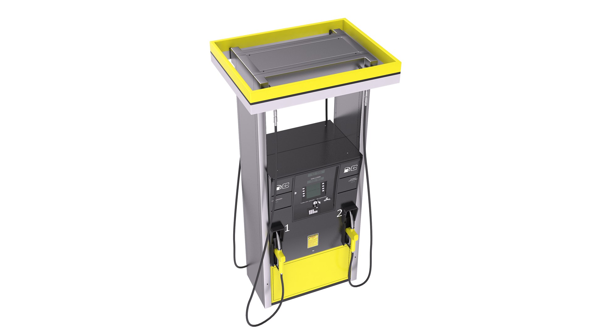 3D Gas Pump - Yellow Model - TurboSquid 1910819
