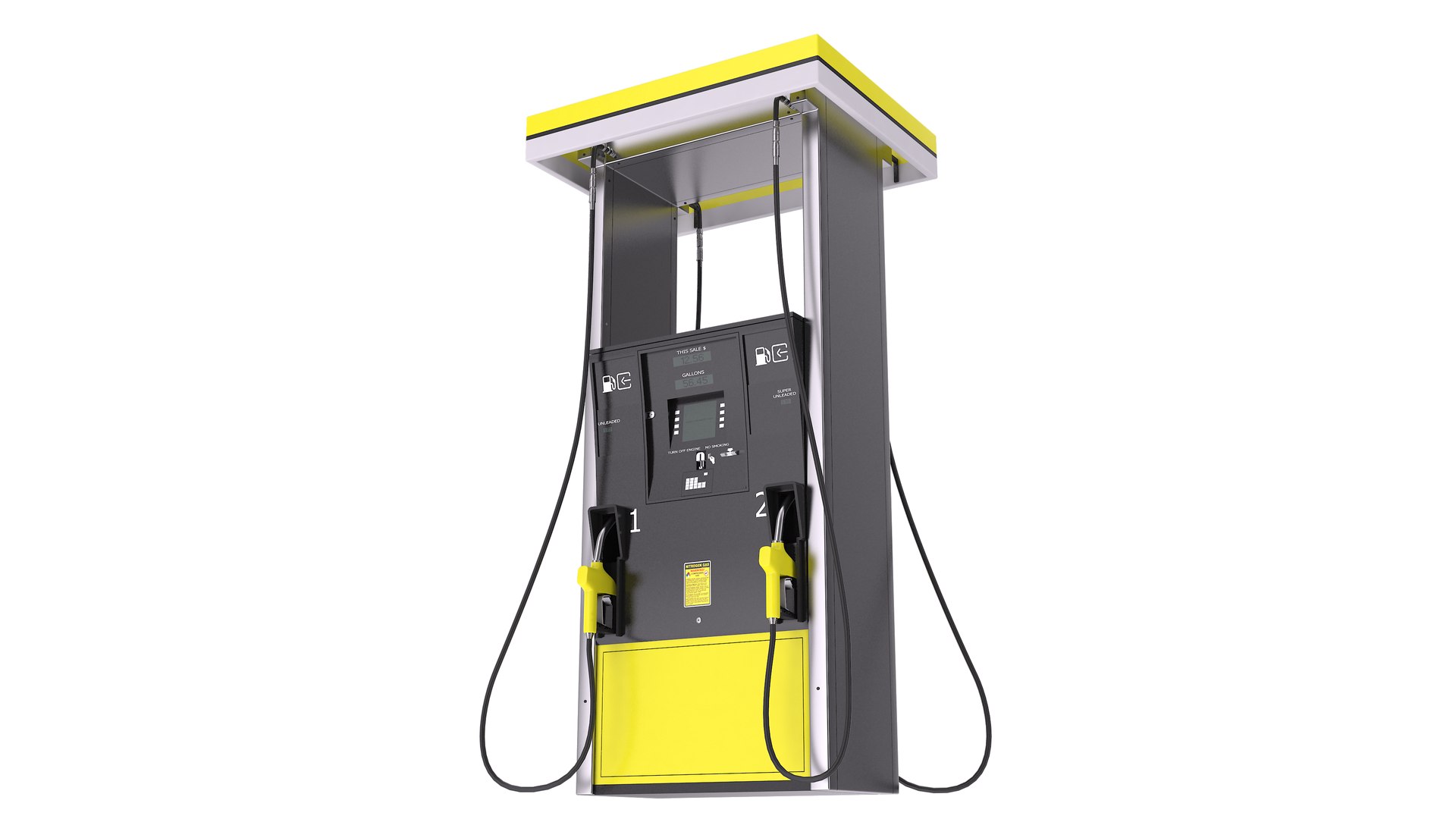 3D Gas Pump - Yellow Model - TurboSquid 1910819