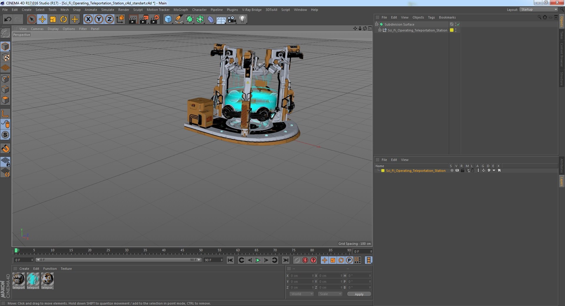 3D sci fi operating teleportation - TurboSquid 1634020