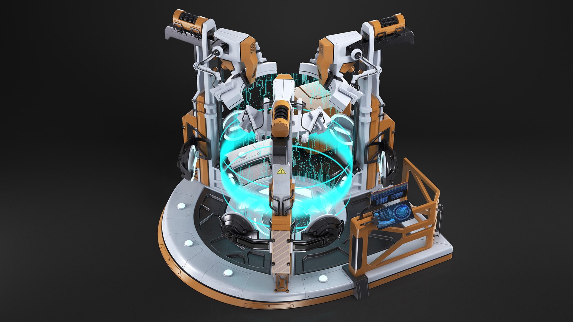 3D sci fi operating teleportation - TurboSquid 1634020