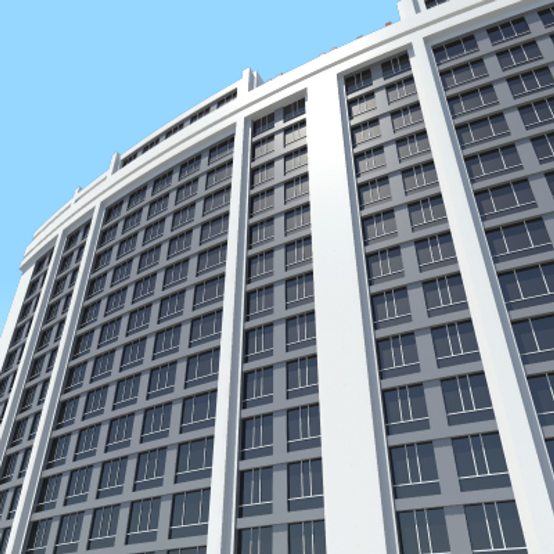 3d Hotel City Block Construction Model