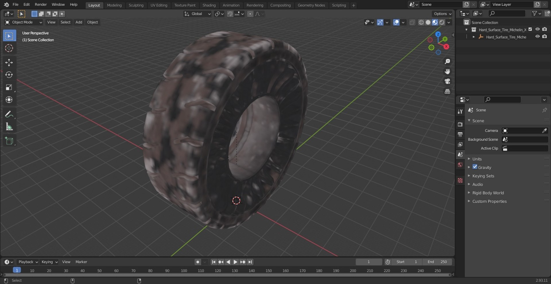 3D Model Hard Surface Tire Michelin X Tweel Dirty - TurboSquid 1978368