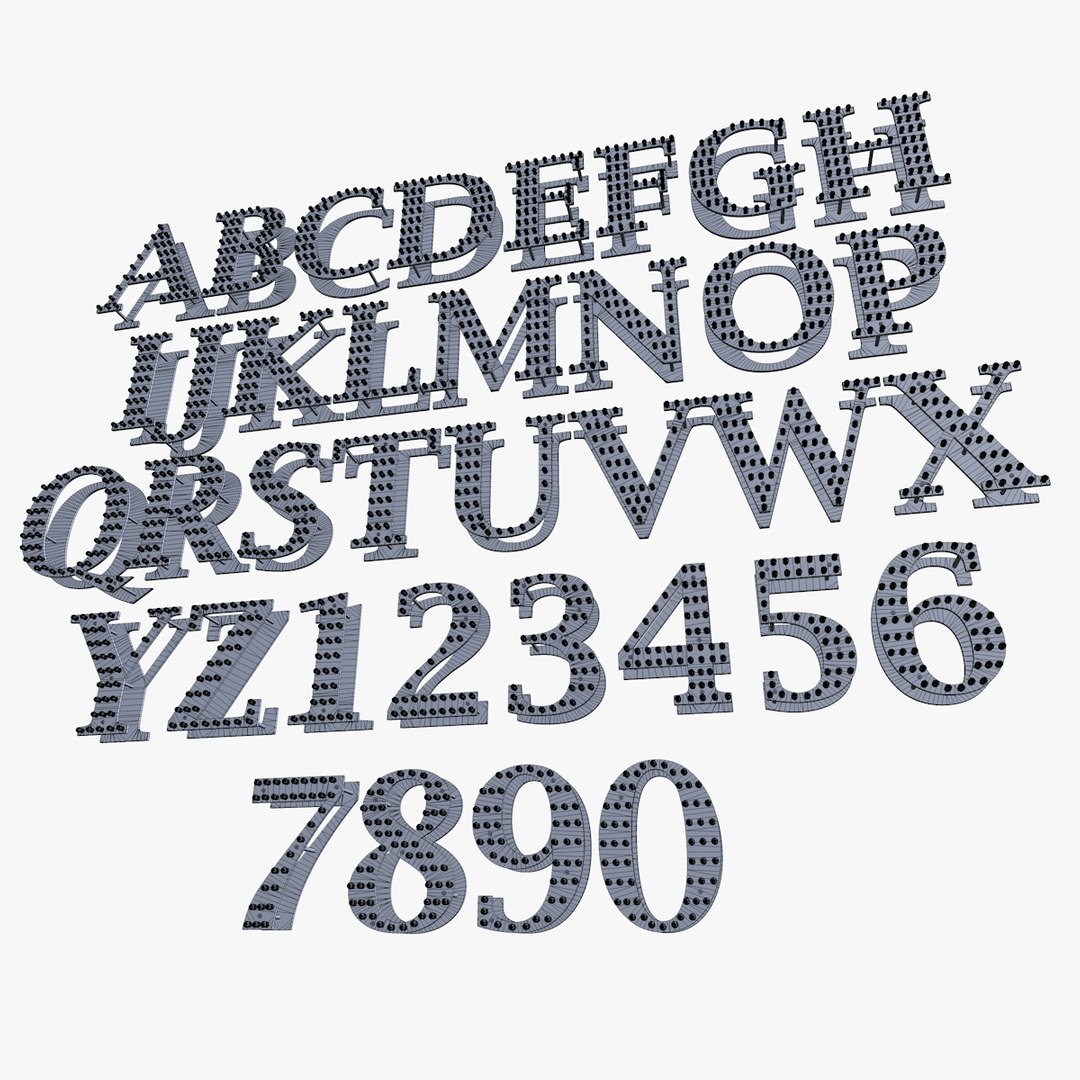 Letters Light Bulbs 3d Model