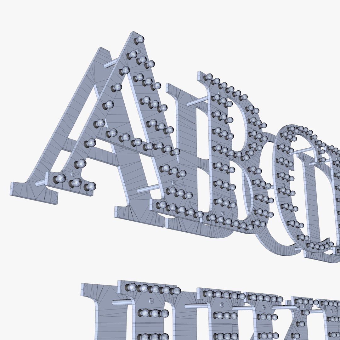 Letters Light Bulbs 3d Model