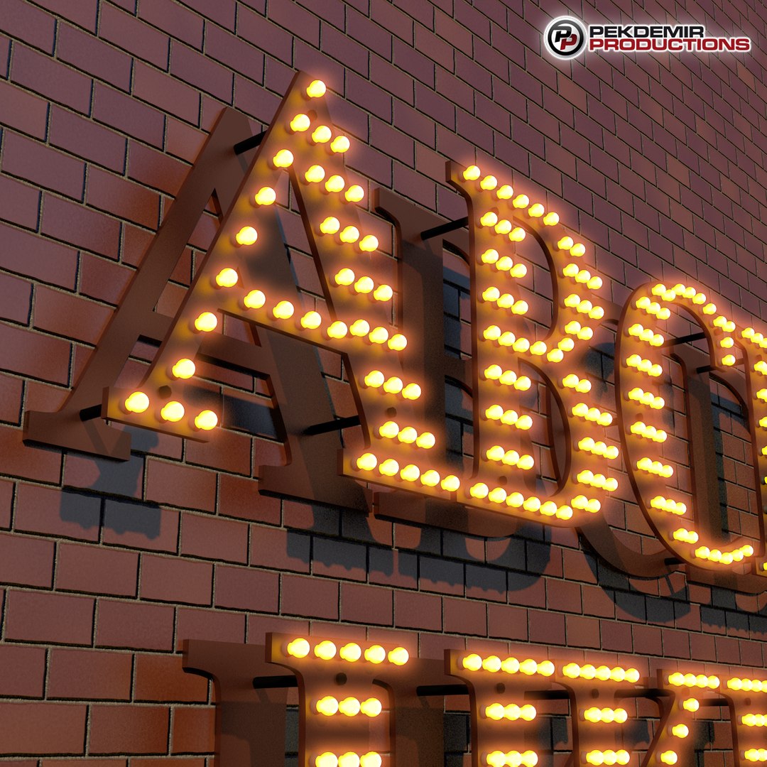 Letters Light Bulbs 3d Model