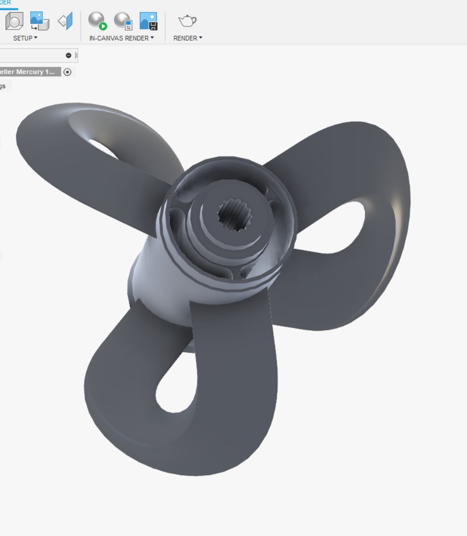 3D TOROIDAL PROPELLER FOR MERCURY YAMAHA MARINER TOHATSU 10-20HP READY ...