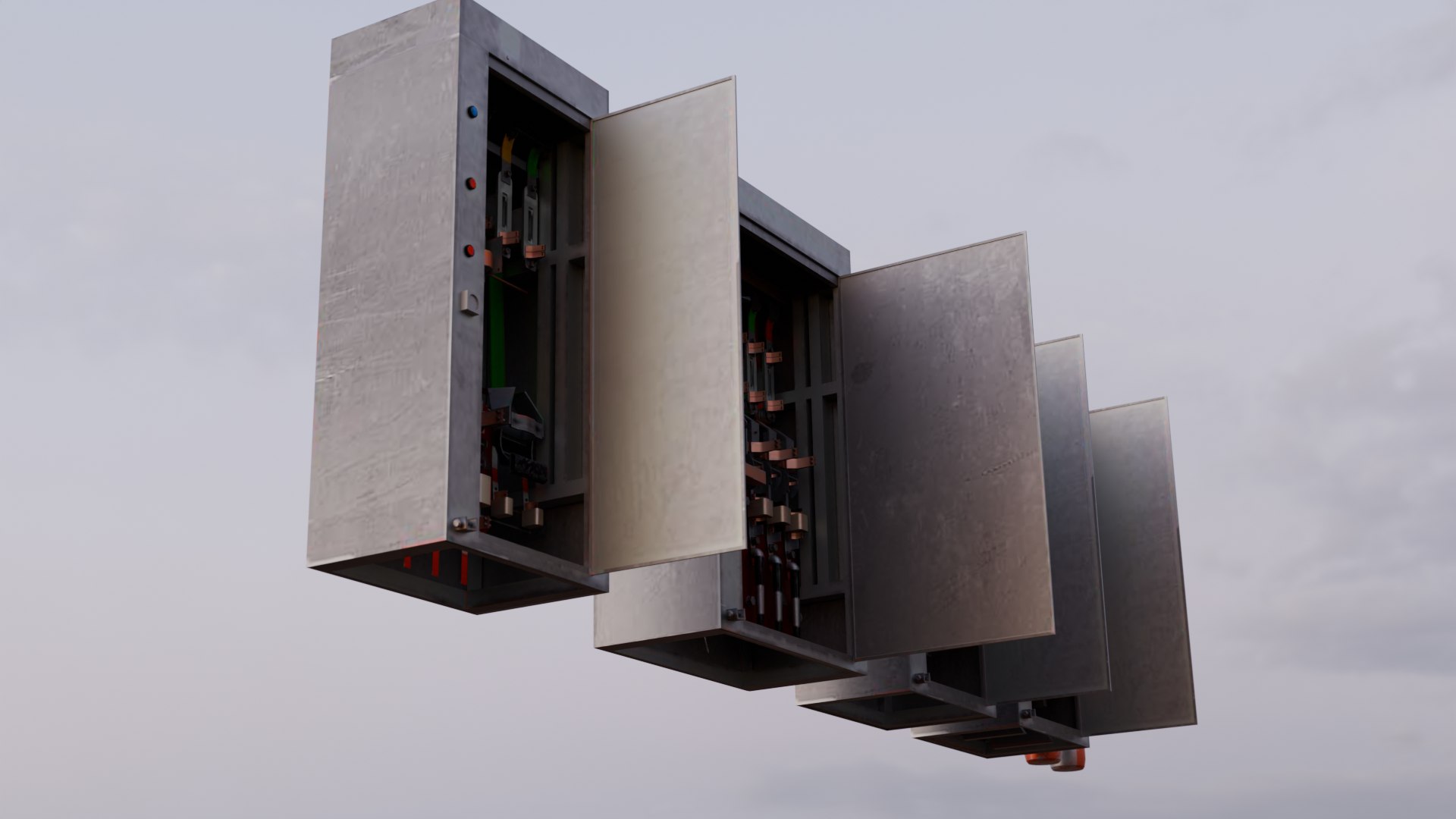 3D 4 Electrical Cabinets Engineering Models - TurboSquid 2364850