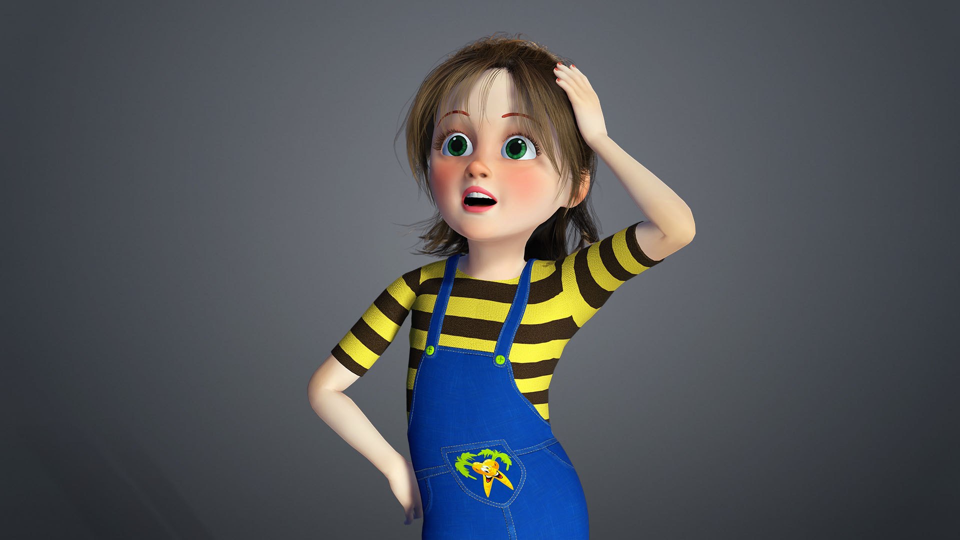 Cartoon Girl - Stylish Rigged Character Model - TurboSquid 1872129