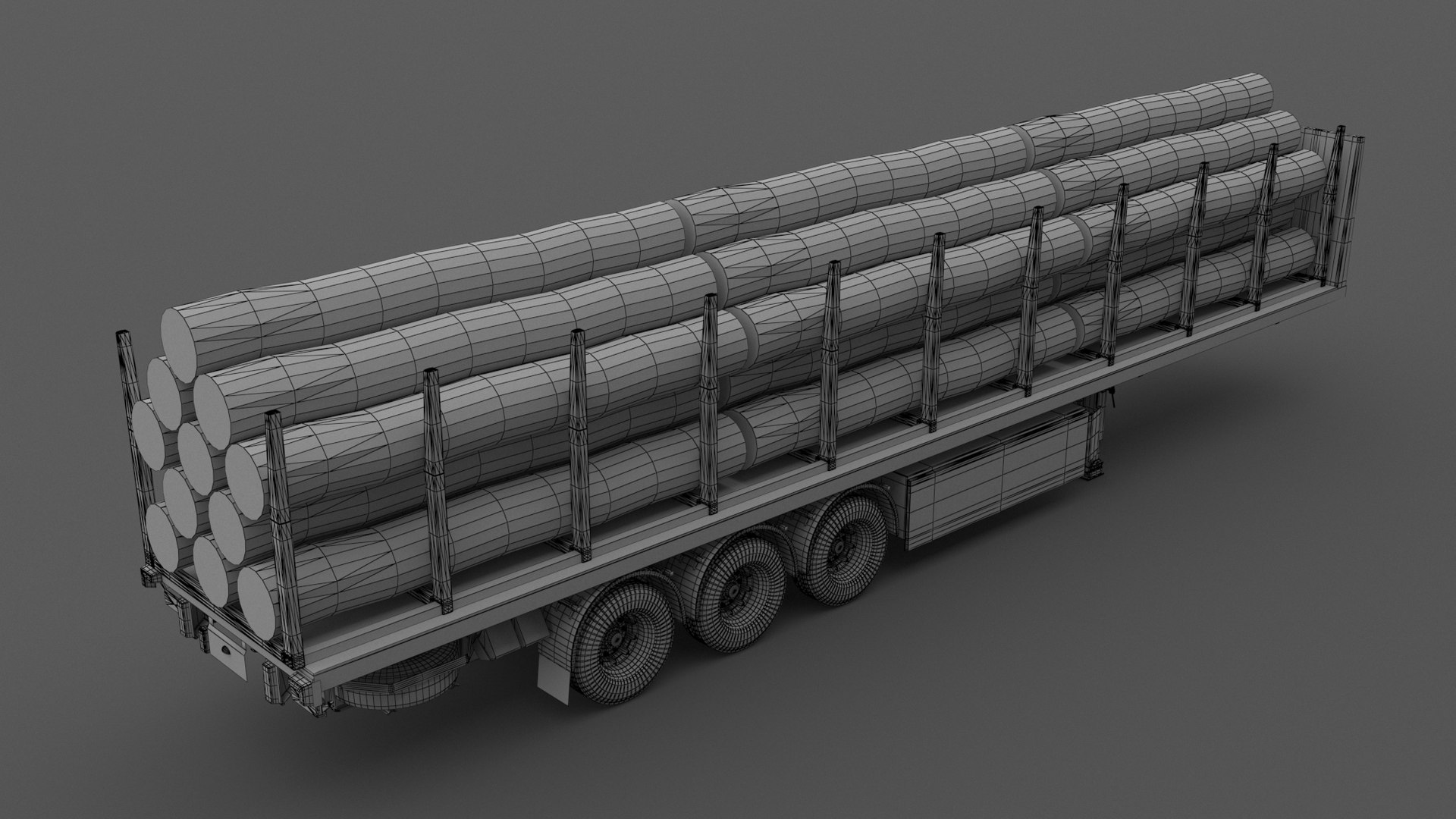 3D Model Timber Trailer - TurboSquid 1719425