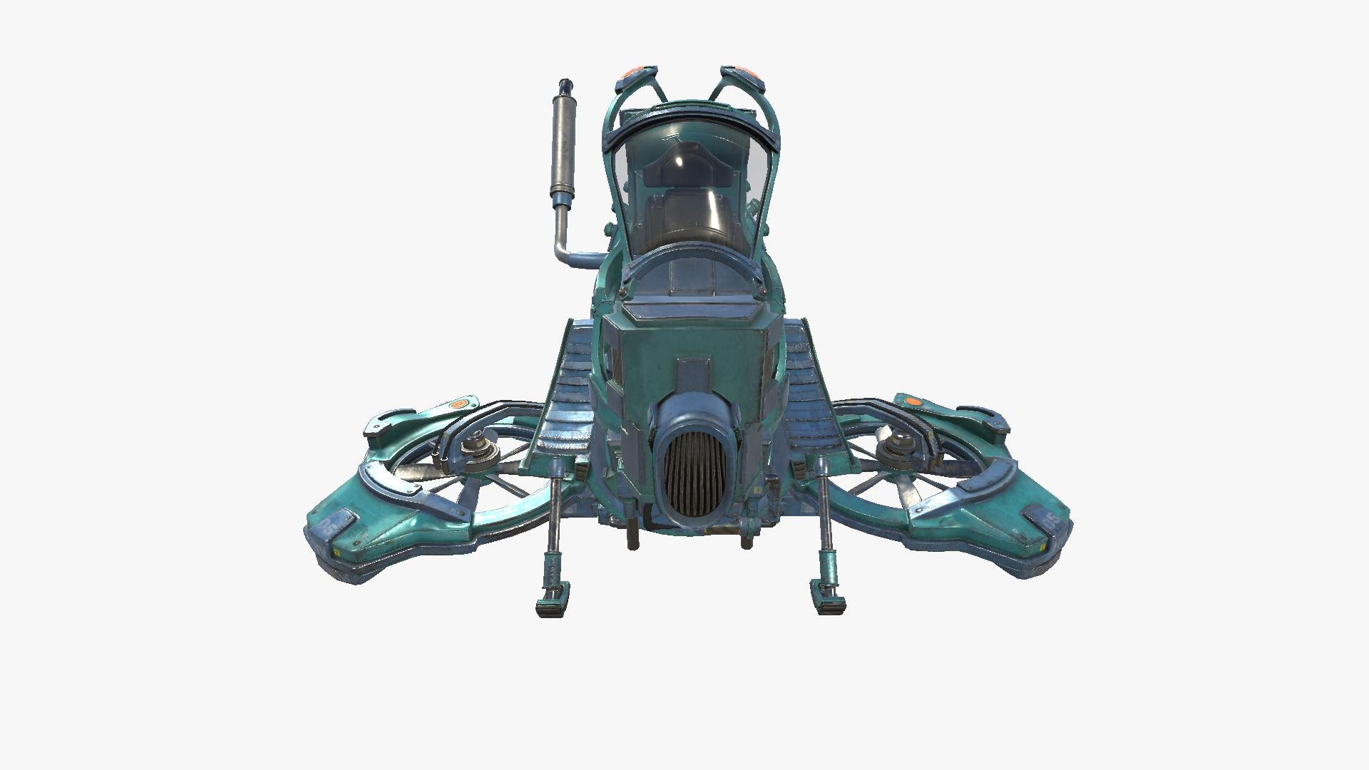 3D Sci-Fi Hovercraft Helicopter VTOL Tiltrotor Glider Plane Flying Aircraft Vehicle 05 ...