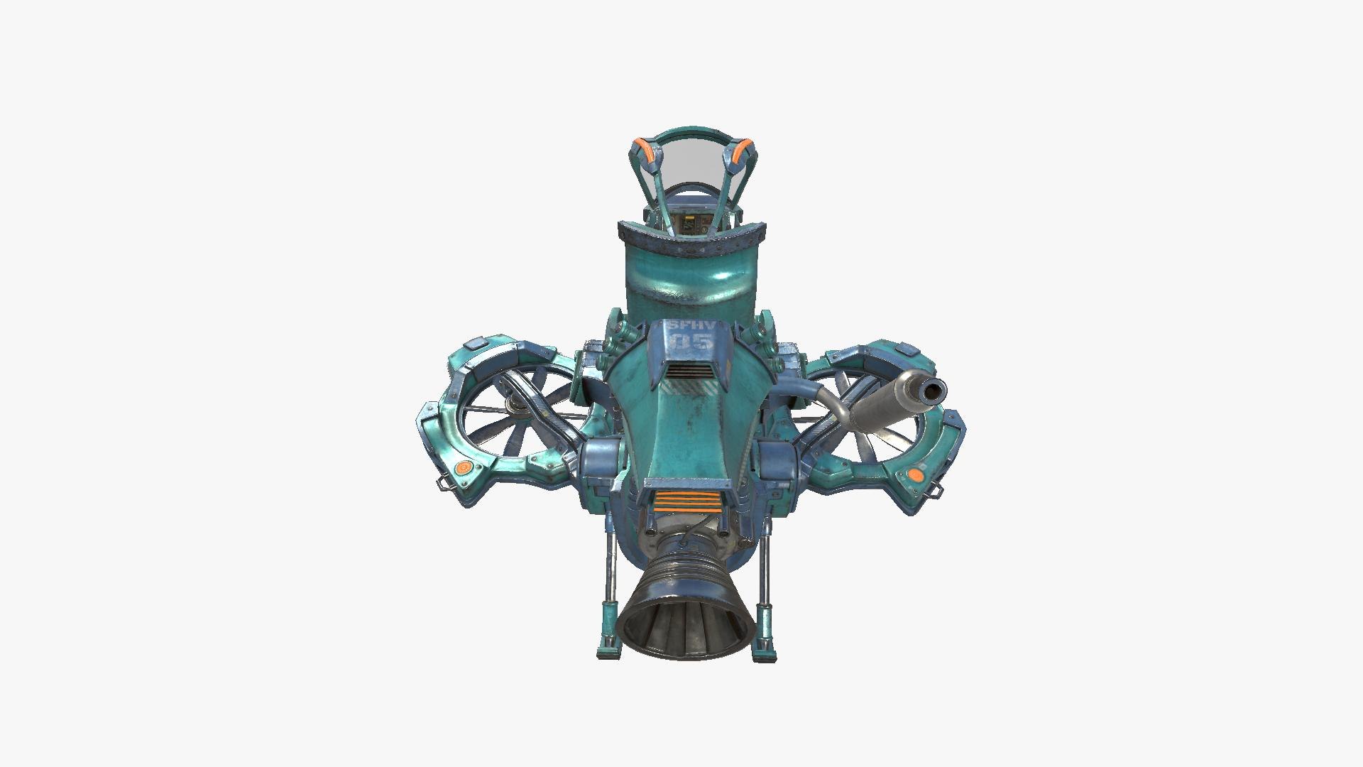 3D Sci-Fi Hovercraft Helicopter VTOL Tiltrotor Glider Plane Flying ...