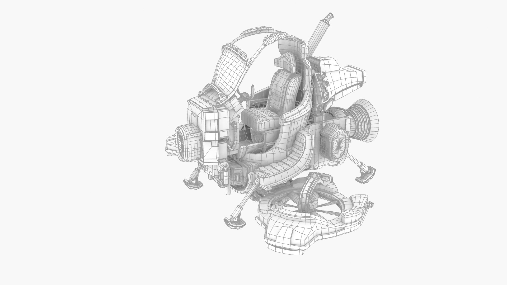 3D Sci-Fi Hovercraft Helicopter VTOL Tiltrotor Glider Plane Flying ...