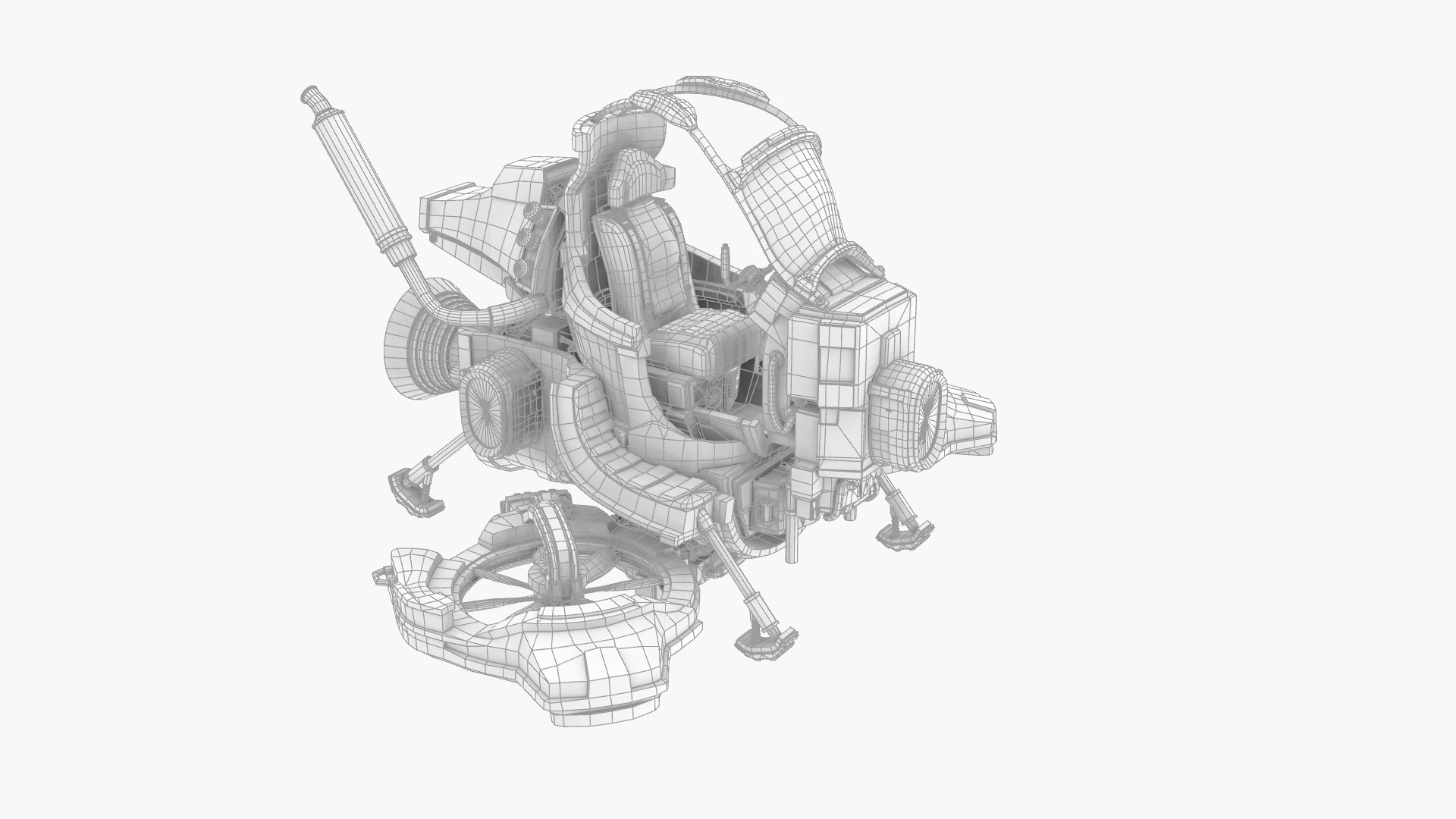 3D Sci-Fi Hovercraft Helicopter VTOL Tiltrotor Glider Plane Flying ...